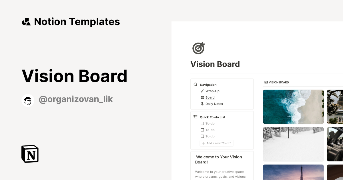 Vision Board Template | Notion Marketplace