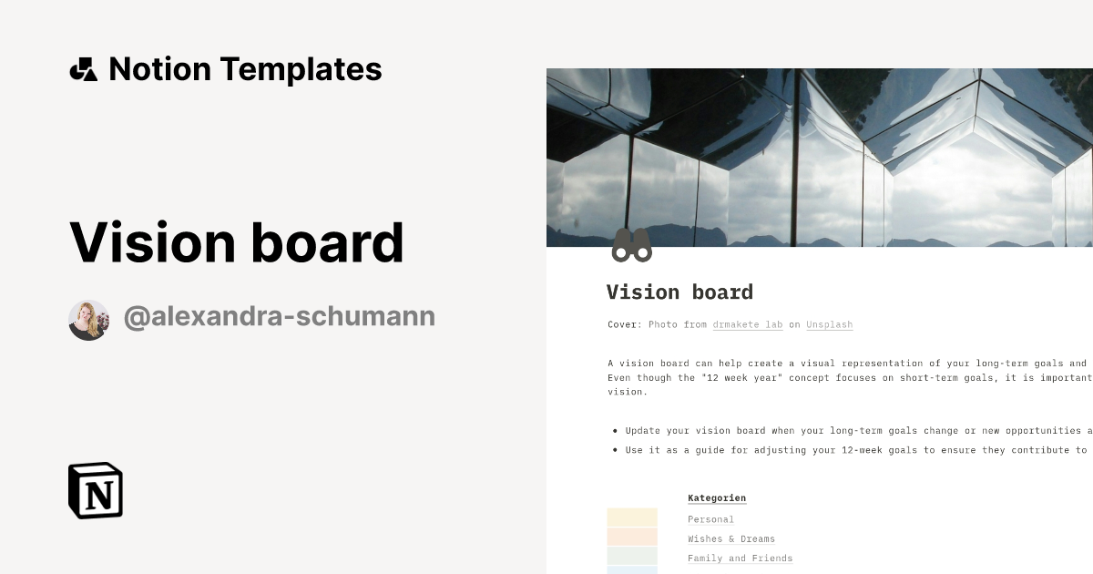 Vision board Template | Notion Marketplace
