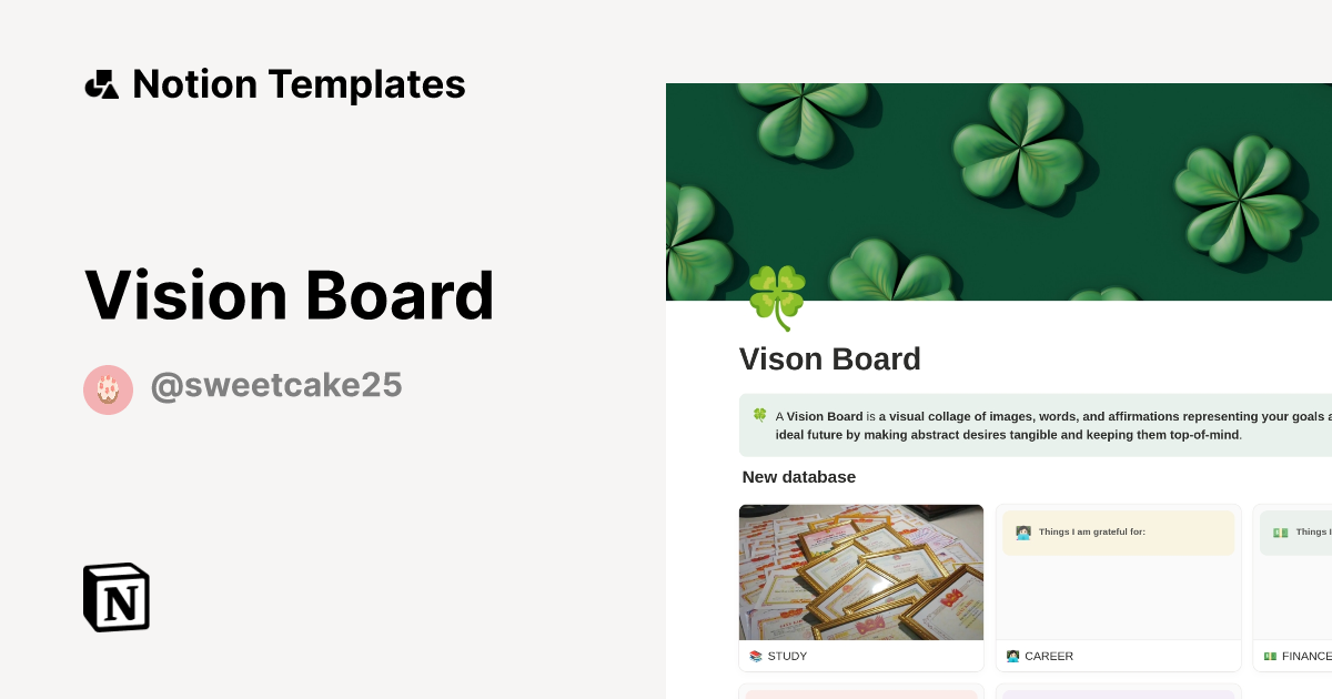 Vision Board Template | Notion Marketplace