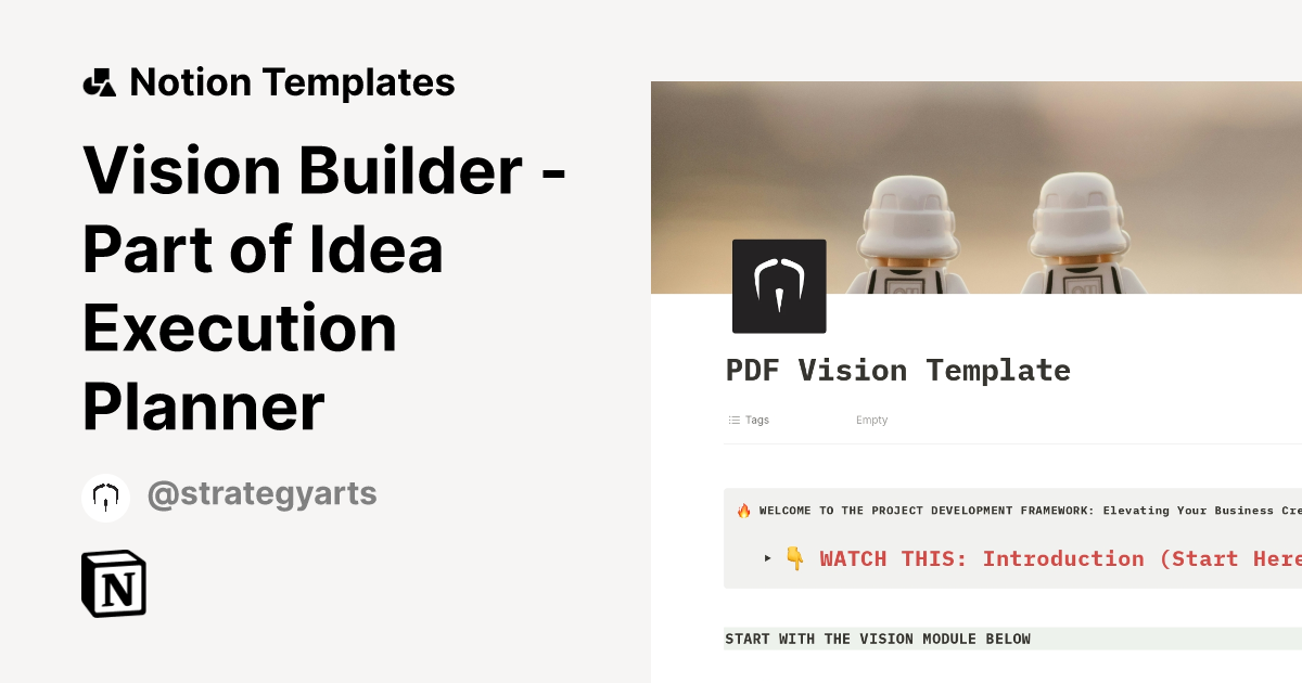 Vision Builder - Part of Idea Execution Planner Template by Strategy ...
