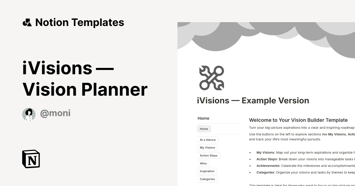 iVisions — Vision Planner Template | Notion Marketplace
