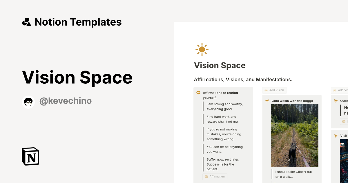 Vision Space Template | Notion Marketplace