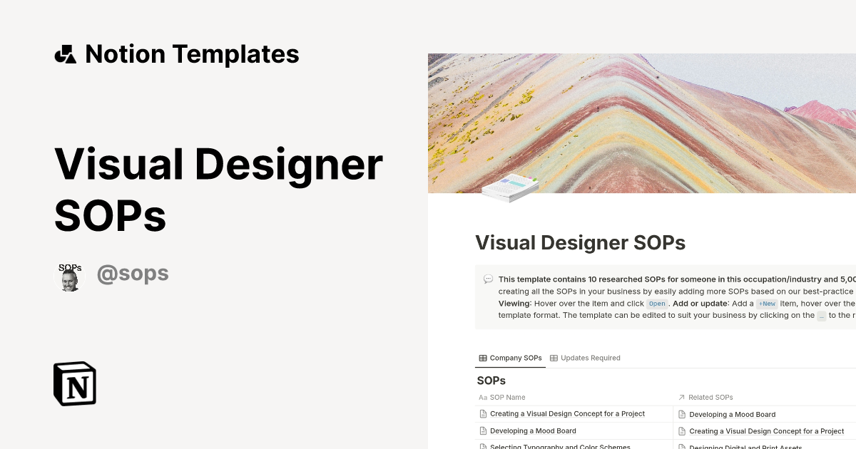Visual Designer SOPs Template | Notion Marketplace
