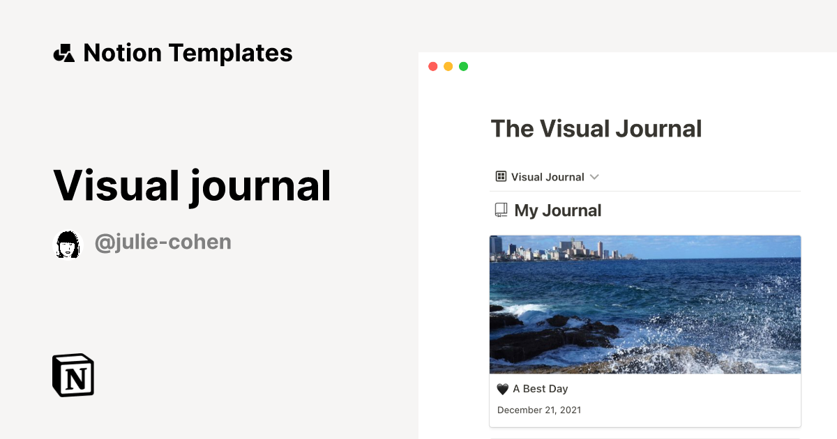 Visual journal Template | Notion Marketplace