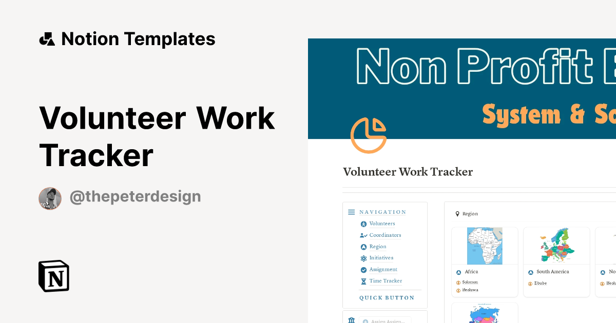 Volunteer Work Tracker Template | Notion Marketplace