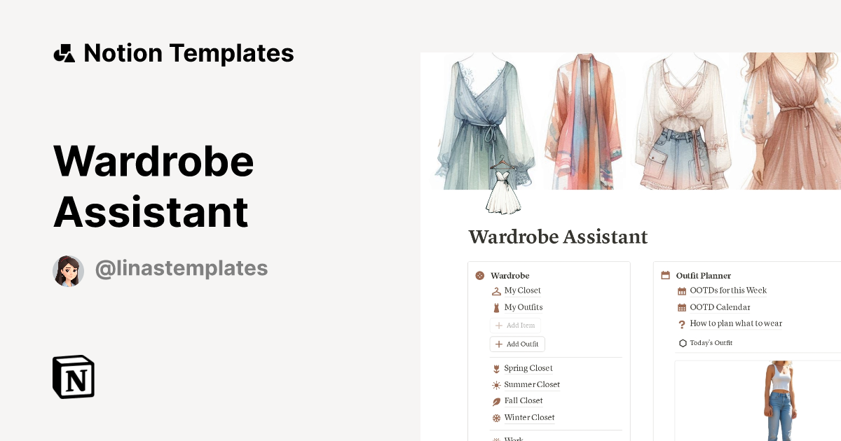 Wardrobe Assistant Template by Lina | Notion Marketplace