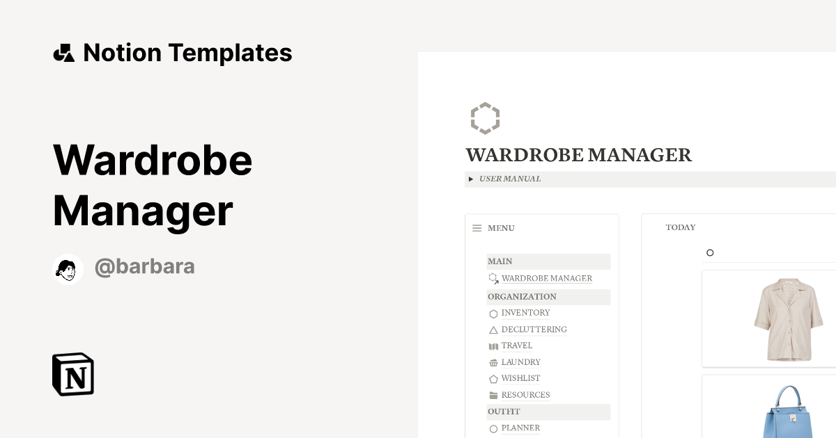 Wardrobe Manager Template | Notion Marketplace