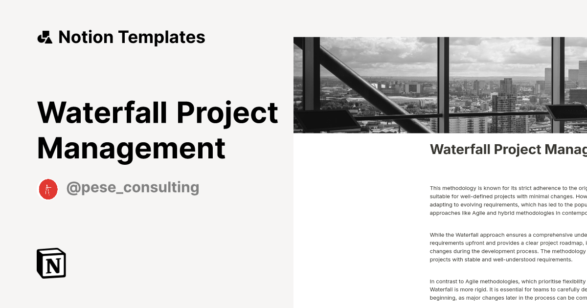 Waterfall Project Management Template | Notion Marketplace