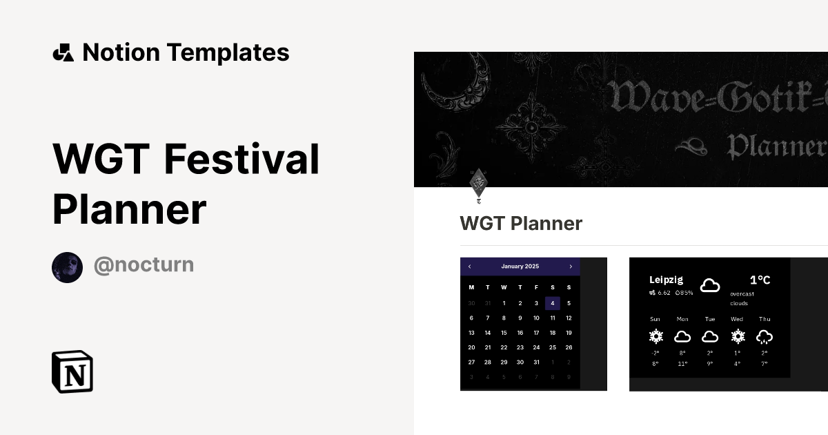 WGT Festival Planner Template | Notion Marketplace
