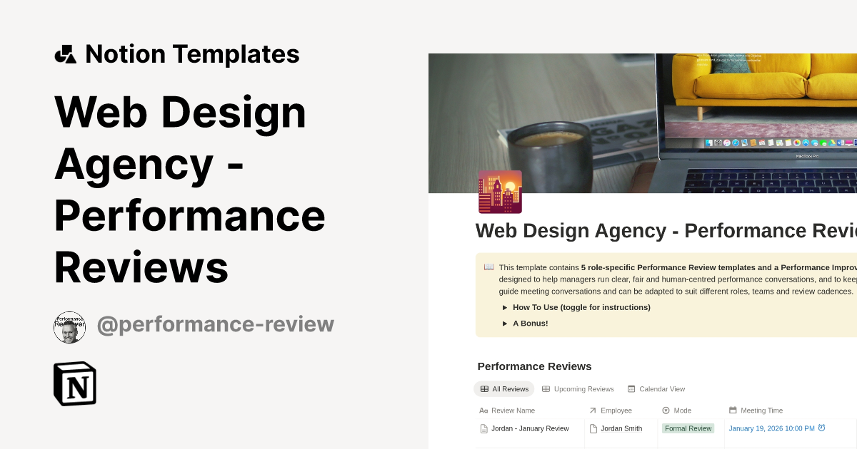 Web Design Agency - Performance Reviews Template by Performance ...