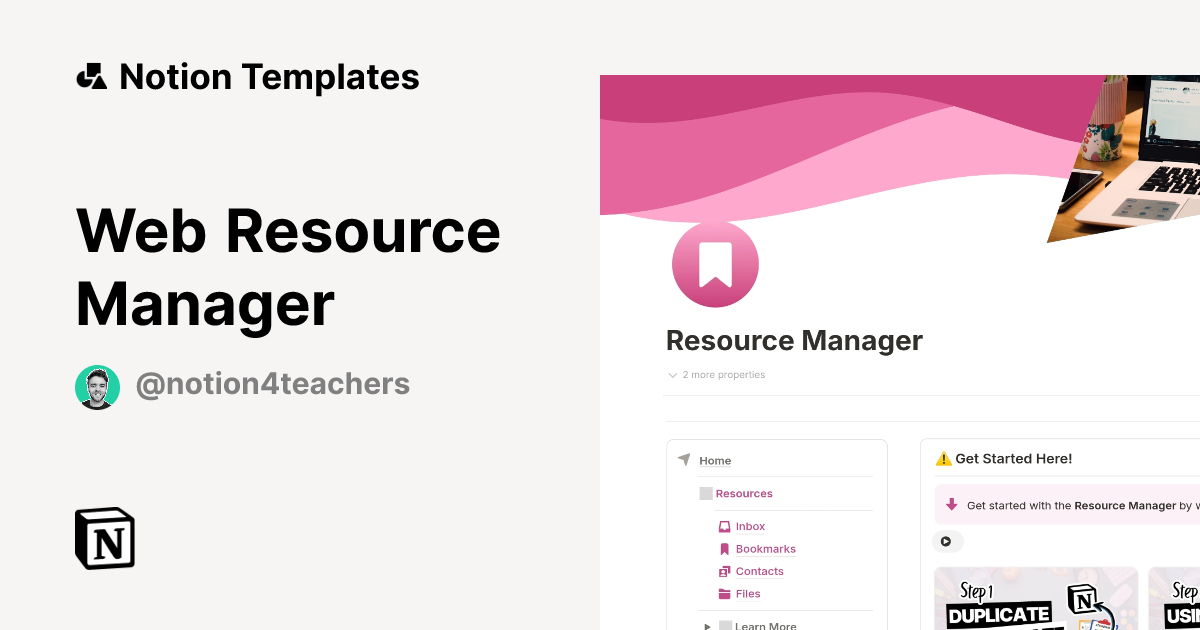 Web Resource Manager Template by Milo | Notion4Teachers | Notion ...
