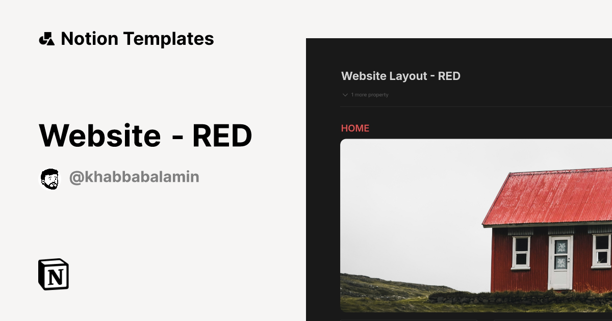 Website - RED Template by Khabbab Al-Amin | Notion Marketplace
