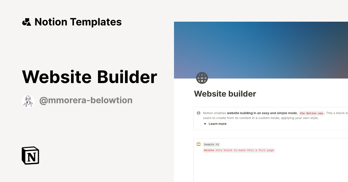 Website Builder Template by Mariano Morera | Notion Marketplace