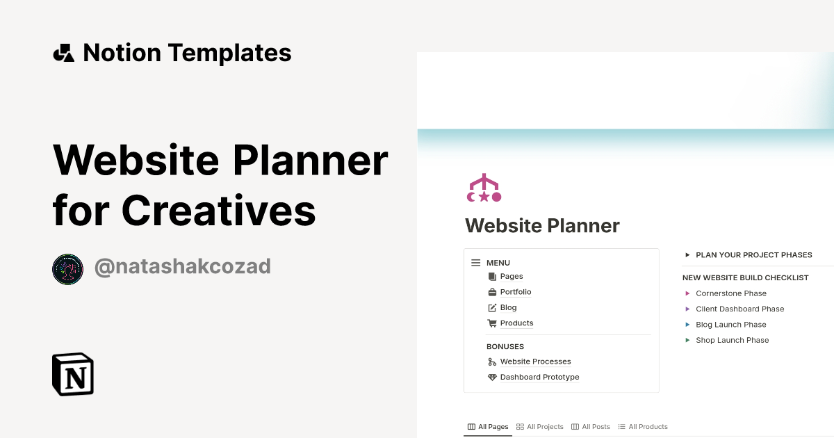 Website Planner for Creatives Template | Notion Marketplace