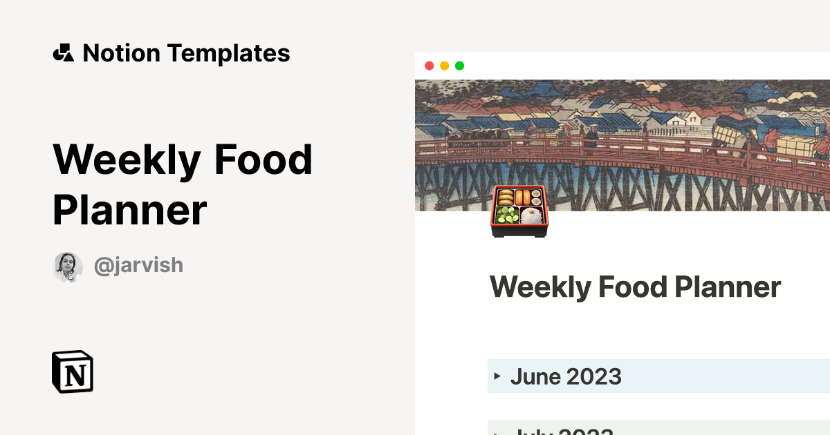 Weekly Food Planner Template | Notion Marketplace