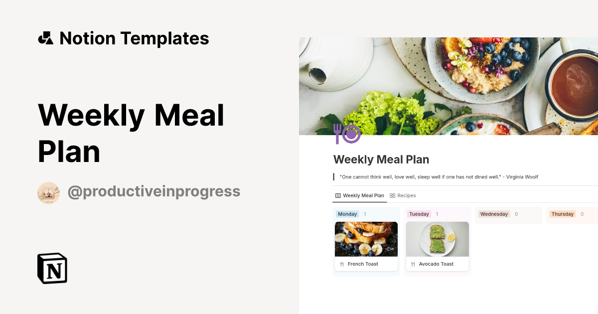 Weekly Meal Plan Template | Notion Marketplace