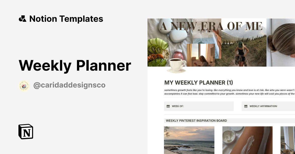 Weekly Planner Template | Notion Marketplace