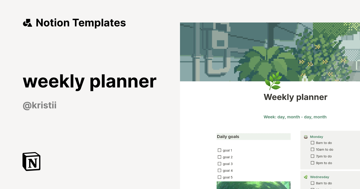 weekly planner Template | Notion Marketplace