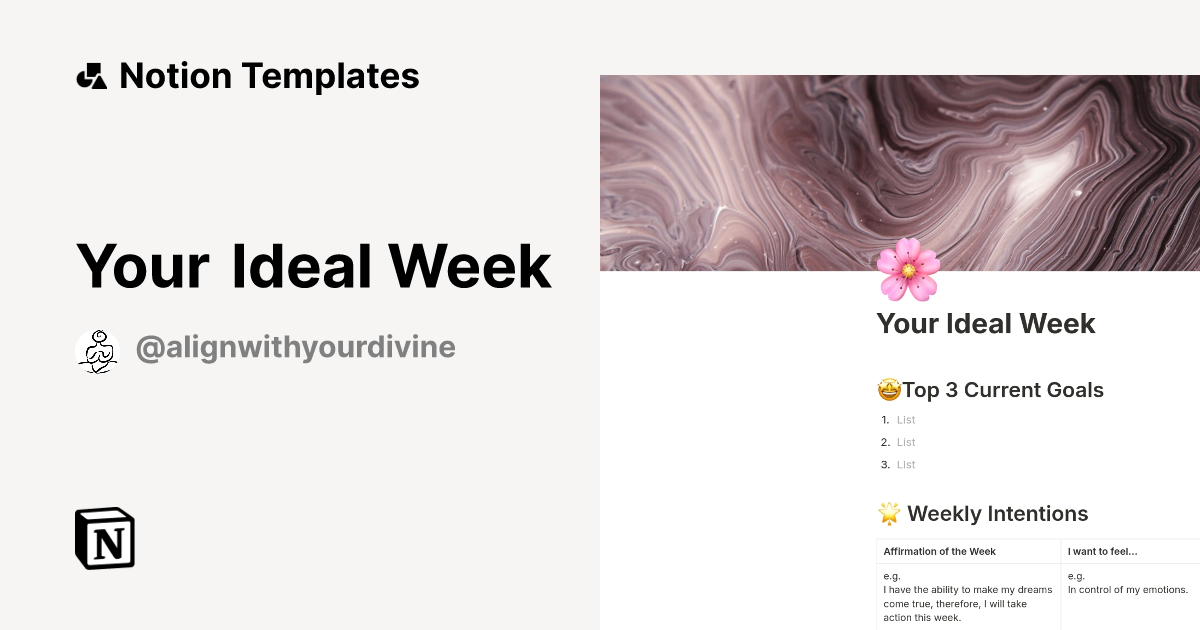 Your Ideal Week Template | Notion Marketplace