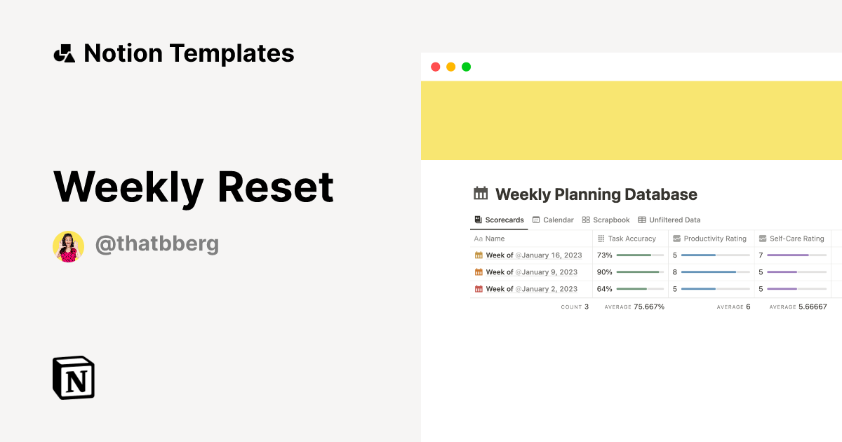 Weekly Reset Template | Notion Marketplace