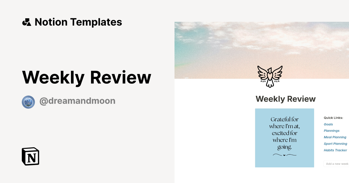 Weekly Review Template by Maria | Notion Marketplace
