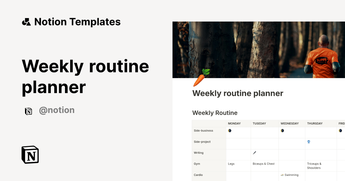 Weekly routine planner 2025 Template | Notion Marketplace