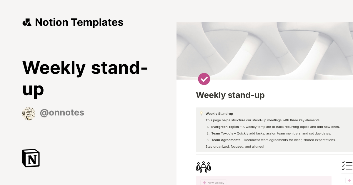 Weekly stand-up Template | Notion Marketplace