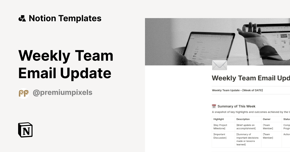 Weekly Team Email Update Template | Notion Marketplace