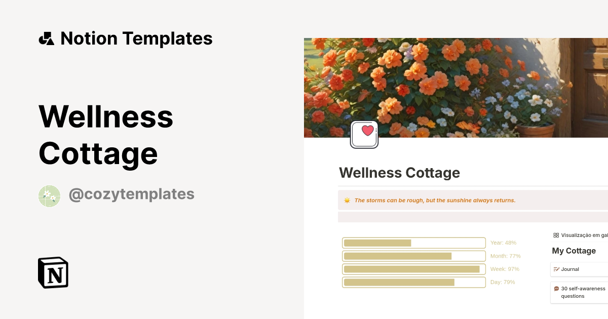 Wellness Cottage Template | Notion Marketplace