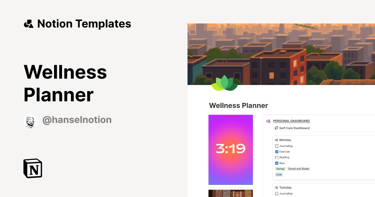 Wellness Planner Template | Notion Marketplace