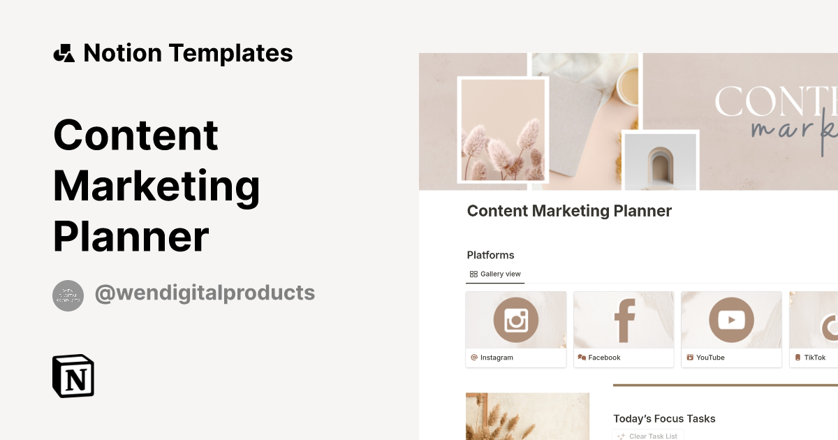 Content Marketing Planner Template | Notion Marketplace