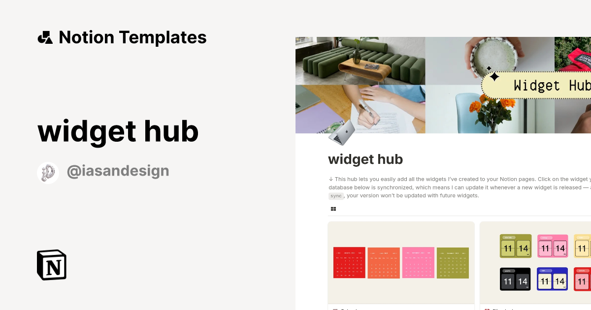 widget hub Template | Notion Marketplace
