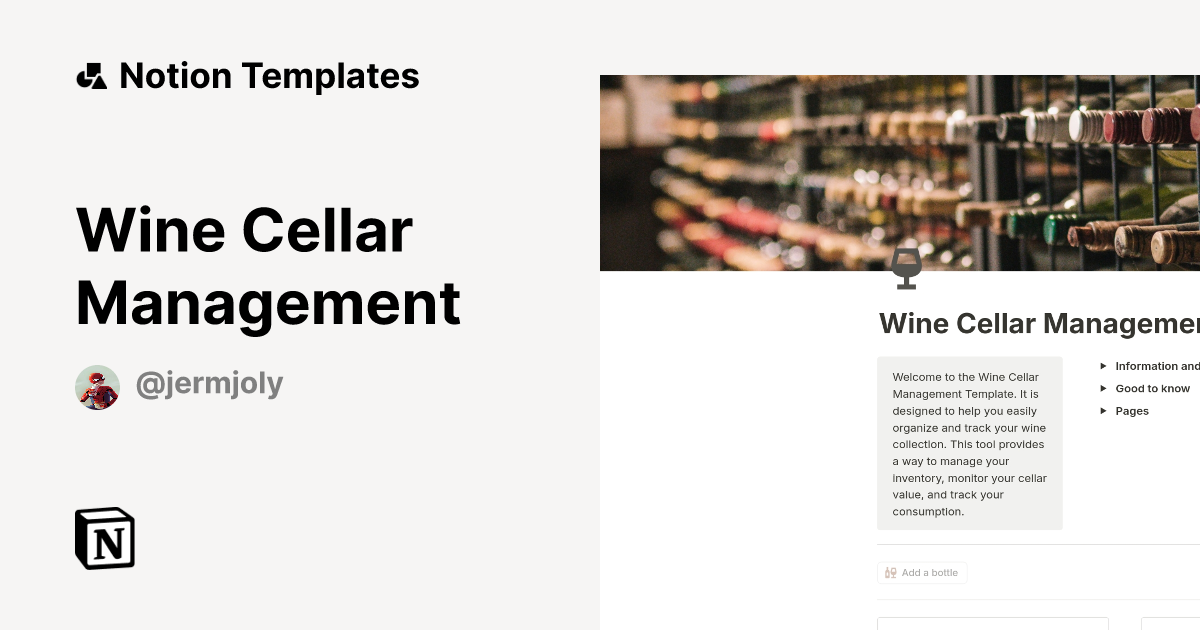 Wine Cellar Management Template | Notion Marketplace