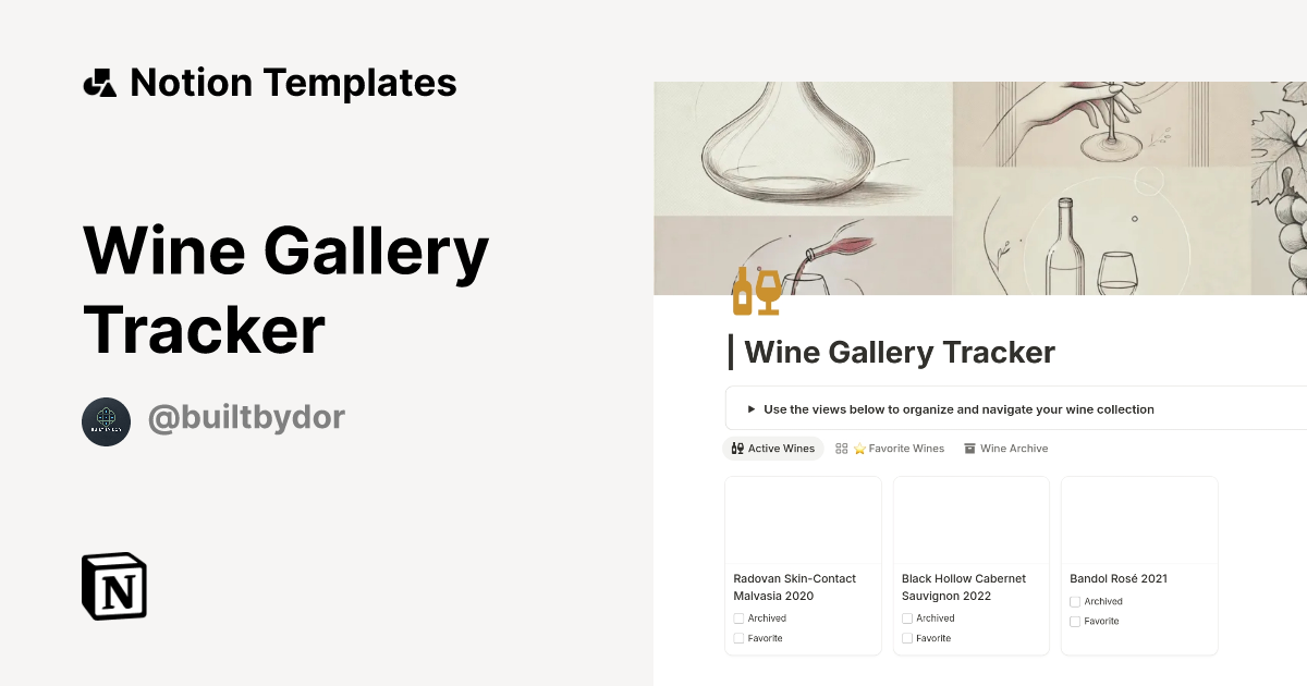 Wine Gallery Tracker Template | Notion Marketplace