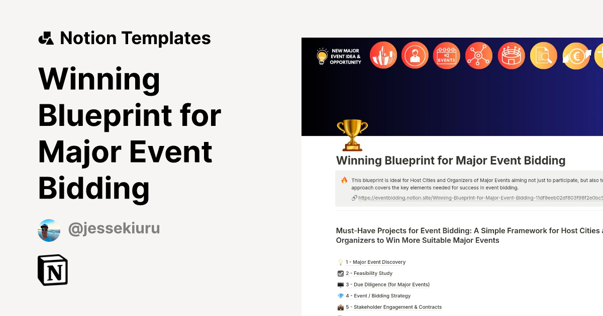 Winning Blueprint for Major Event Bidding Template | Notion Marketplace