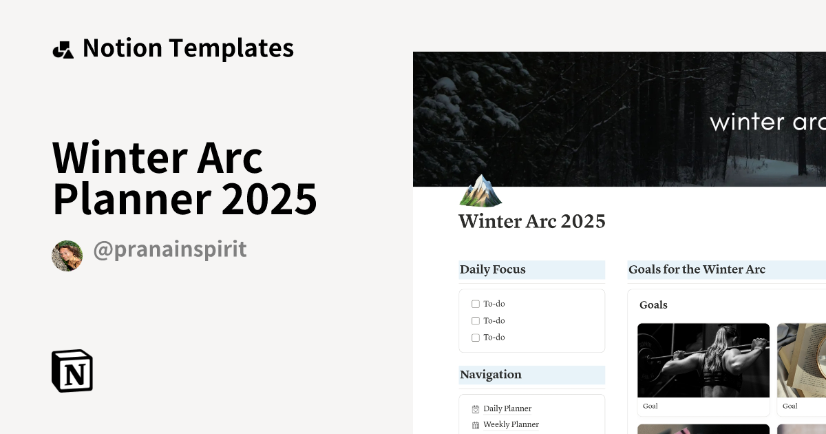 Winter Arc Planner 2025 Template | Notion Marketplace