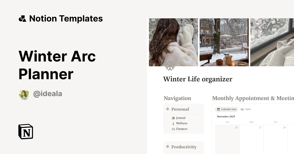 Winter Arc Planner Template | Notion Marketplace