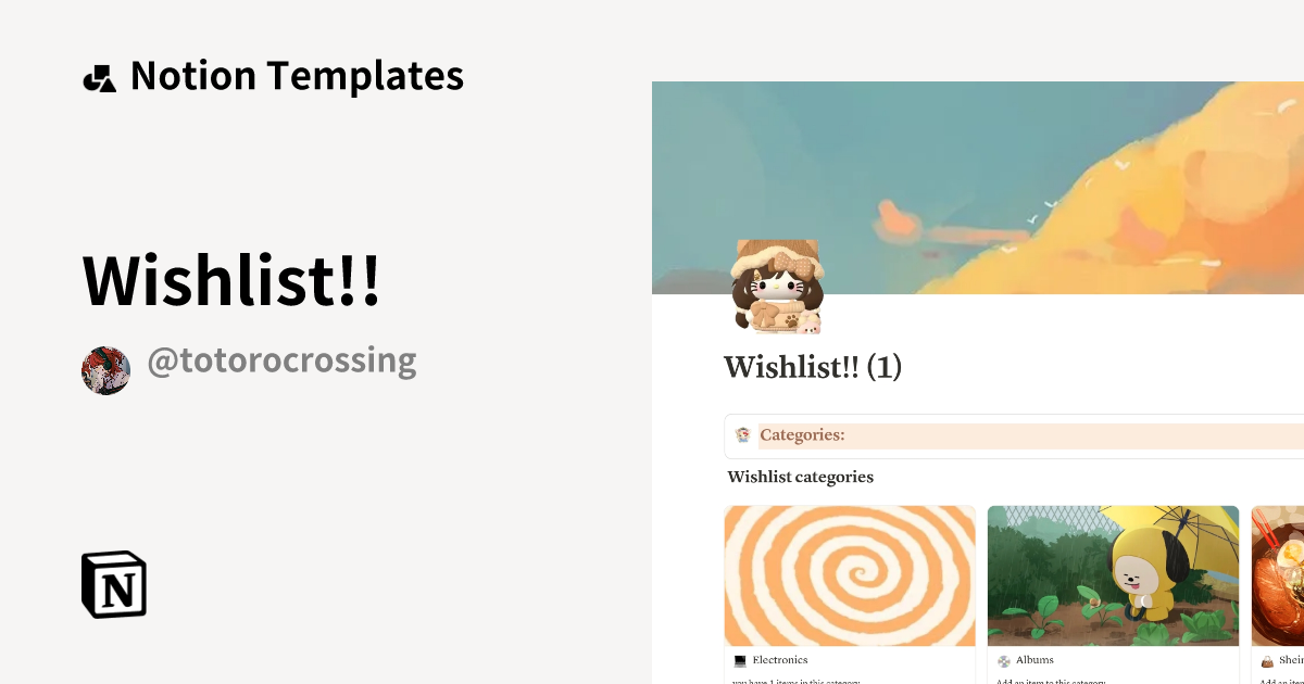 Wishlist!! Template | Notion Marketplace