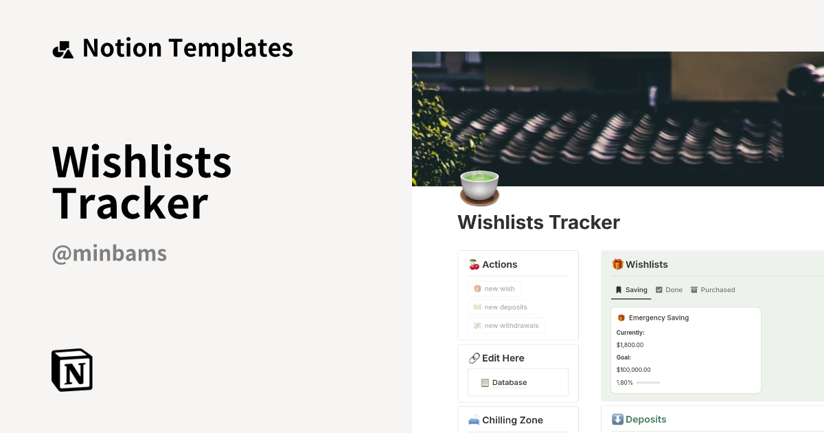 Wishlists Tracker Template | Notion Marketplace