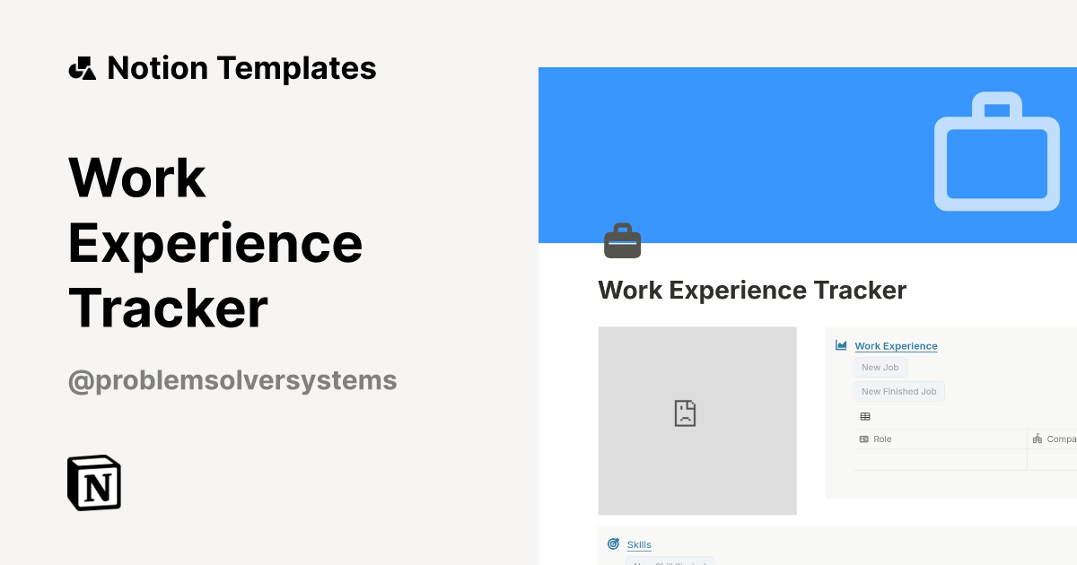 Work Experience Tracker Template | Notion Marketplace