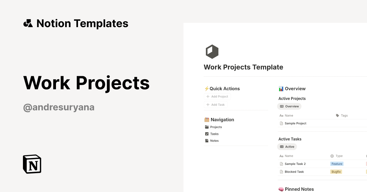 Work Projects Template by Andre Suryana | Notion Marketplace