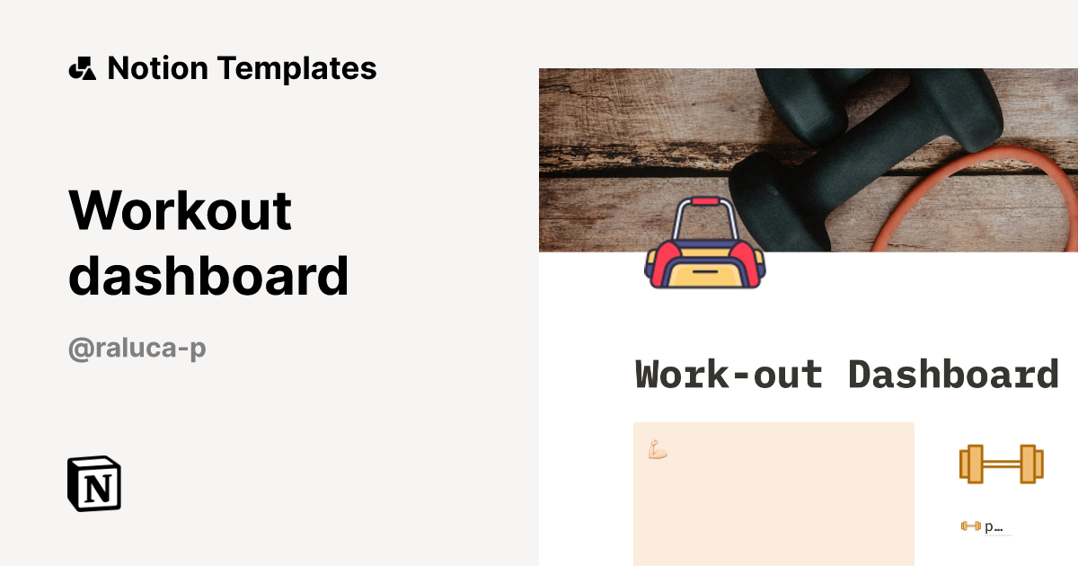 Workout dashboard Template by Raluca P. | Notion Marketplace