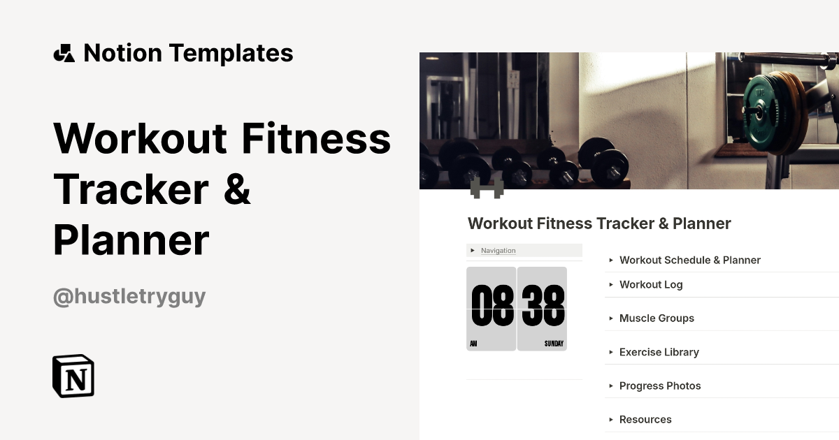 Workout Fitness Tracker & Planner Template | Notion Marketplace