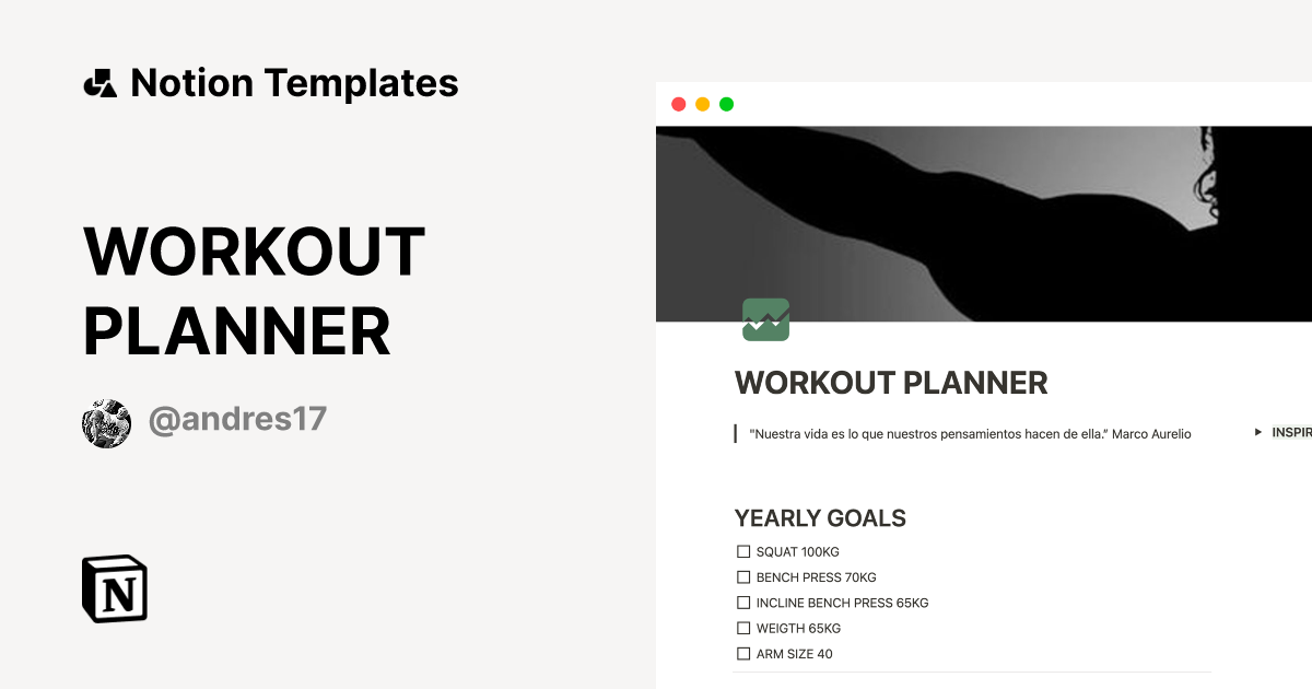 WORKOUT PLANNER Template by Andrés-notion | Notion Marketplace