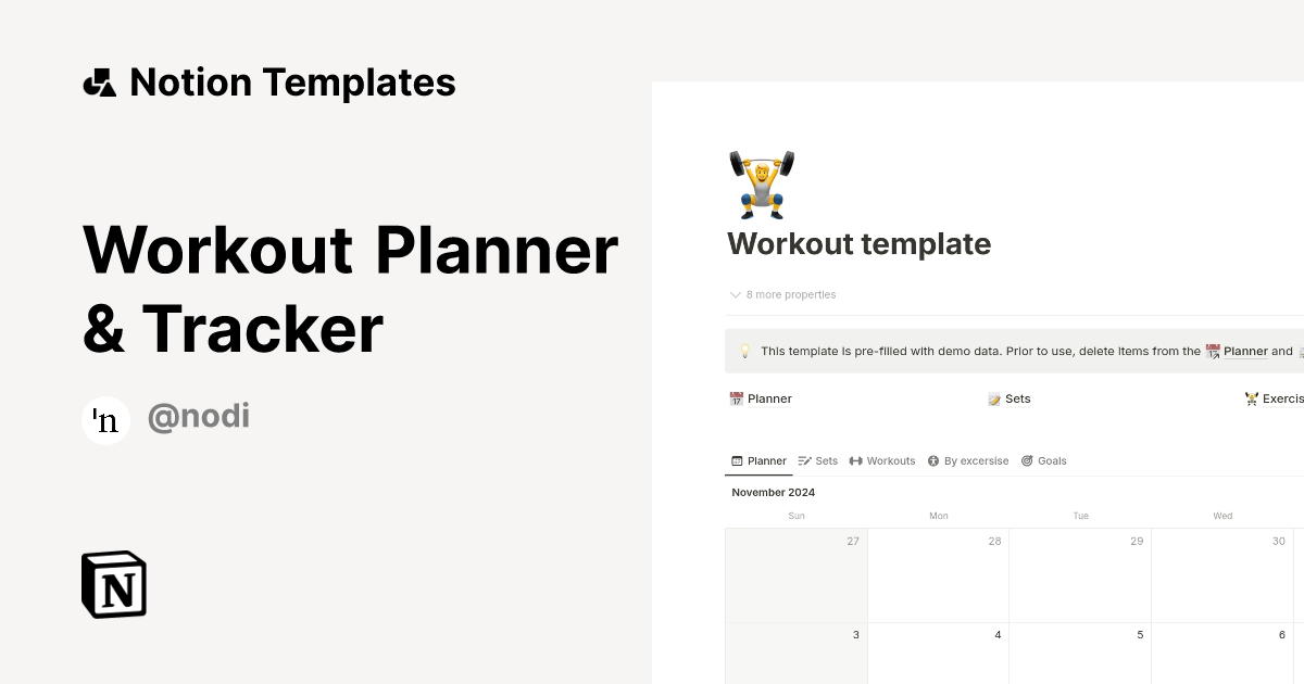 Workout Planner & Tracker Template | Notion Marketplace