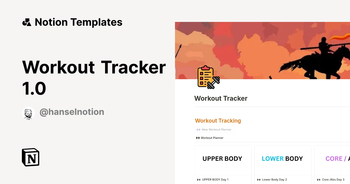 Workout Tracker 1.0 Template | Notion Marketplace