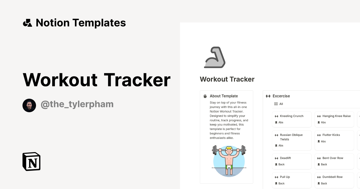 Workout Tracker Template | Notion Marketplace