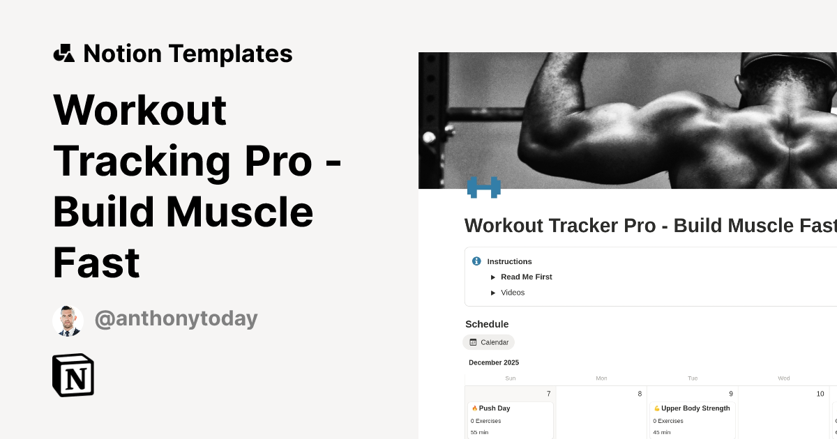Workout Tracking Pro - Build Muscle Fast Template by AnthonyToday 🔐 ...