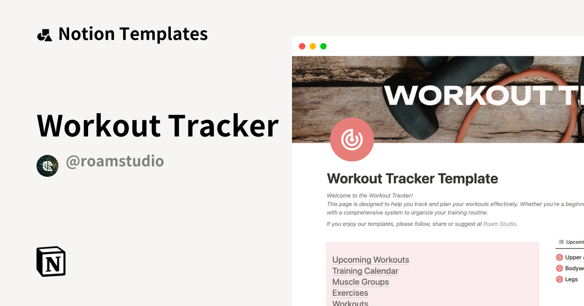 Workout Tracker Template | Notion Marketplace