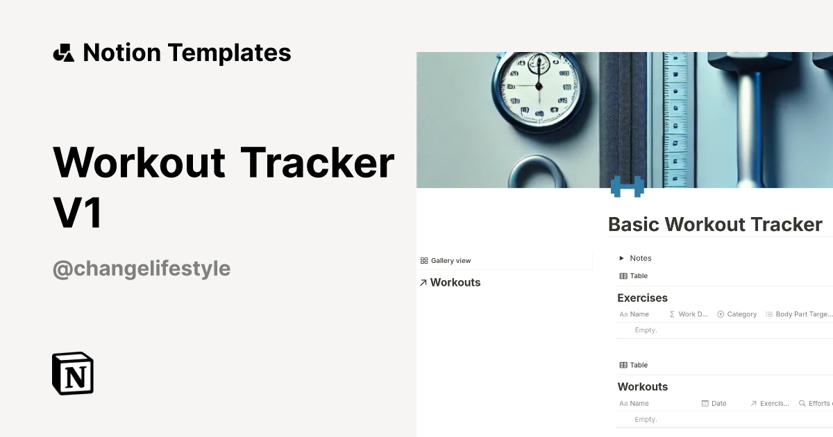 Workout Tracker V1 Template | Notion Marketplace
